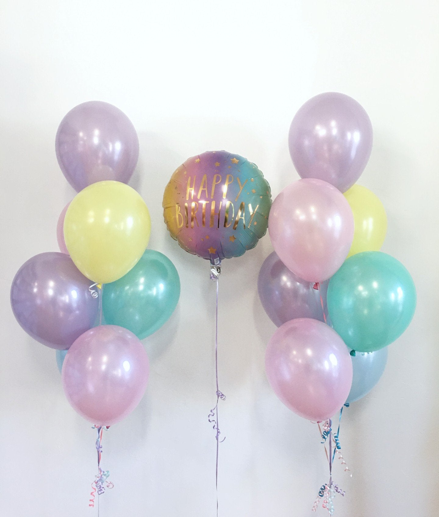 Pastel Happy Birthday Rainbow Balloon Package – Vancouver Balloons