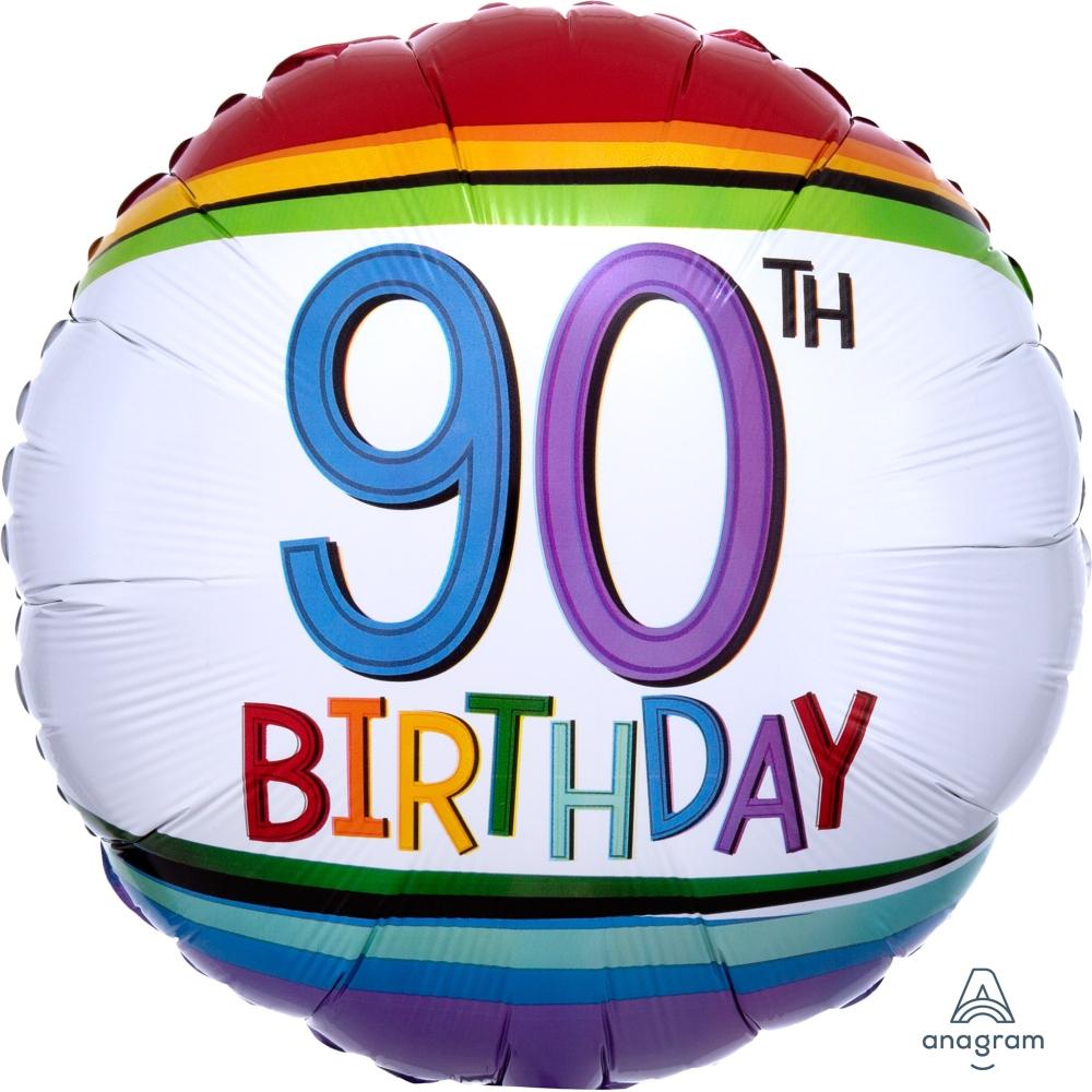 Rainbow Birthday 90 Balloon - Anagram – Vancouver Balloons