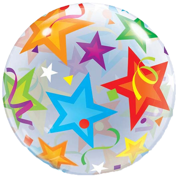Colorful Stars Bubble Balloon – Vancouver Balloons