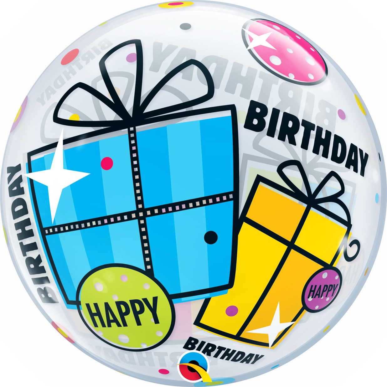 Birthday Fun & Funky Gifts Bubble Balloon - Qualatex – Vancouver Balloons